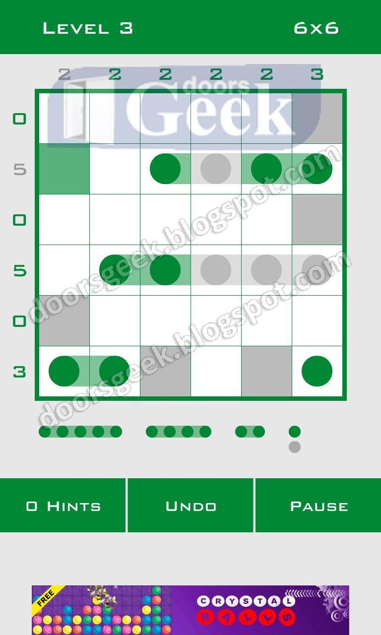 Logic Dots [6x6] Level 3 Solution ~ Doors Geek